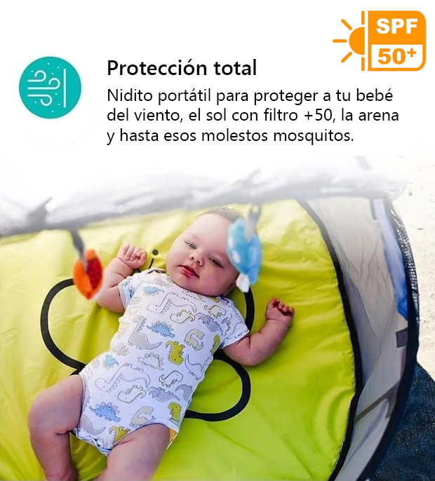Carpa Nidö Mini para bebé, con SPF50+ y mosquitero - Petit Baby Paysandú